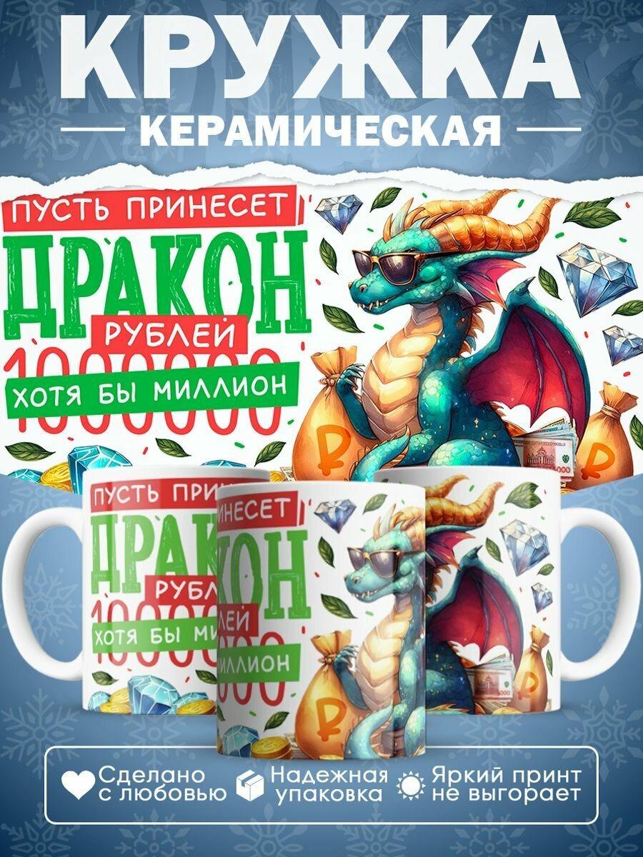 Новогодняя кружка 2024 с поздравлением