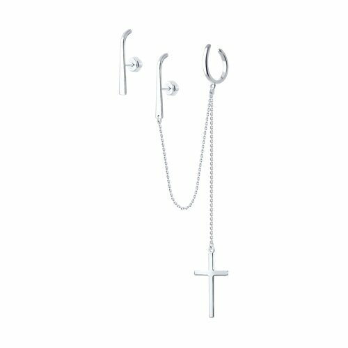 Серьги пусеты, серебро, 925 проба, родирование