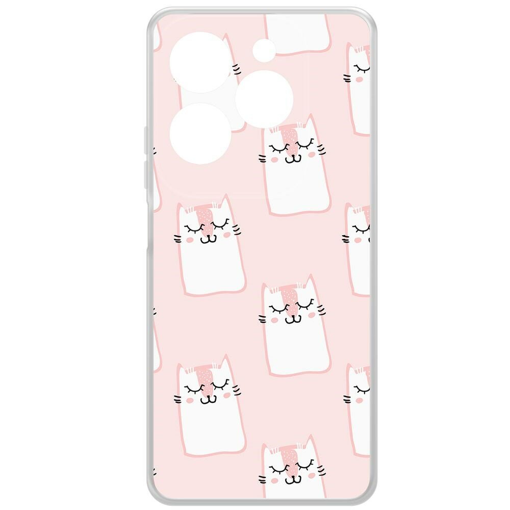 Чехол-накладка Krutoff Clear Case Котики паттерн для INFINIX Hot 40 Pro