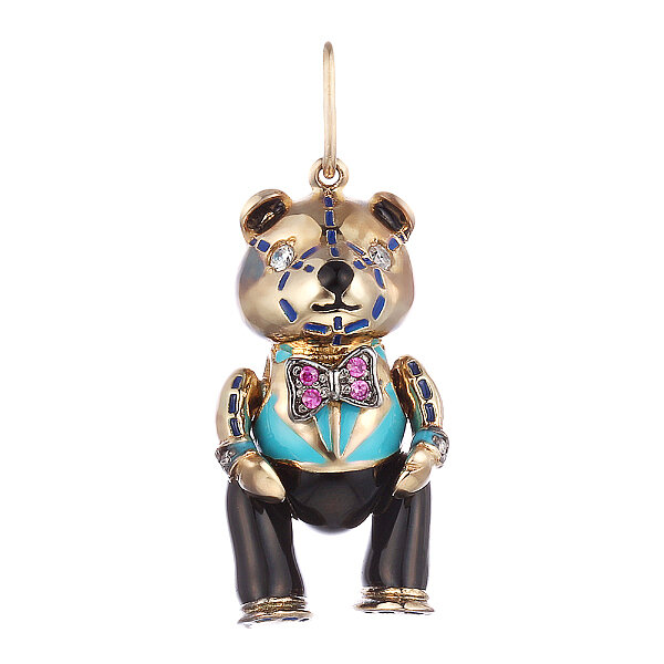 Подвеска, серебро, 925 проба, фианит, рубин