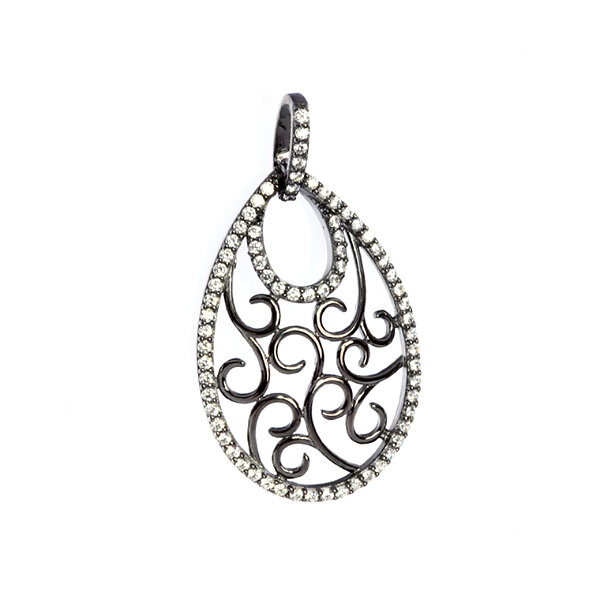 Подвеска, серебро, 925 проба, циркон