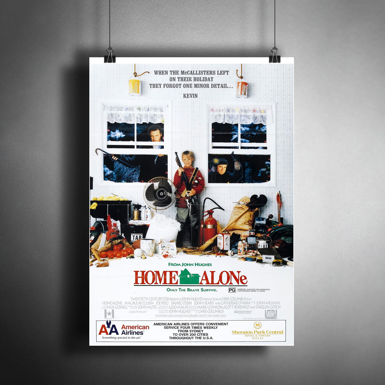 Постер плакат для интерьера "Новогодний фильм: Один дома. Маколей Калкин. Home Alone"/ Декор дома, офиса, комнаты A3 (297 x 420 мм)
