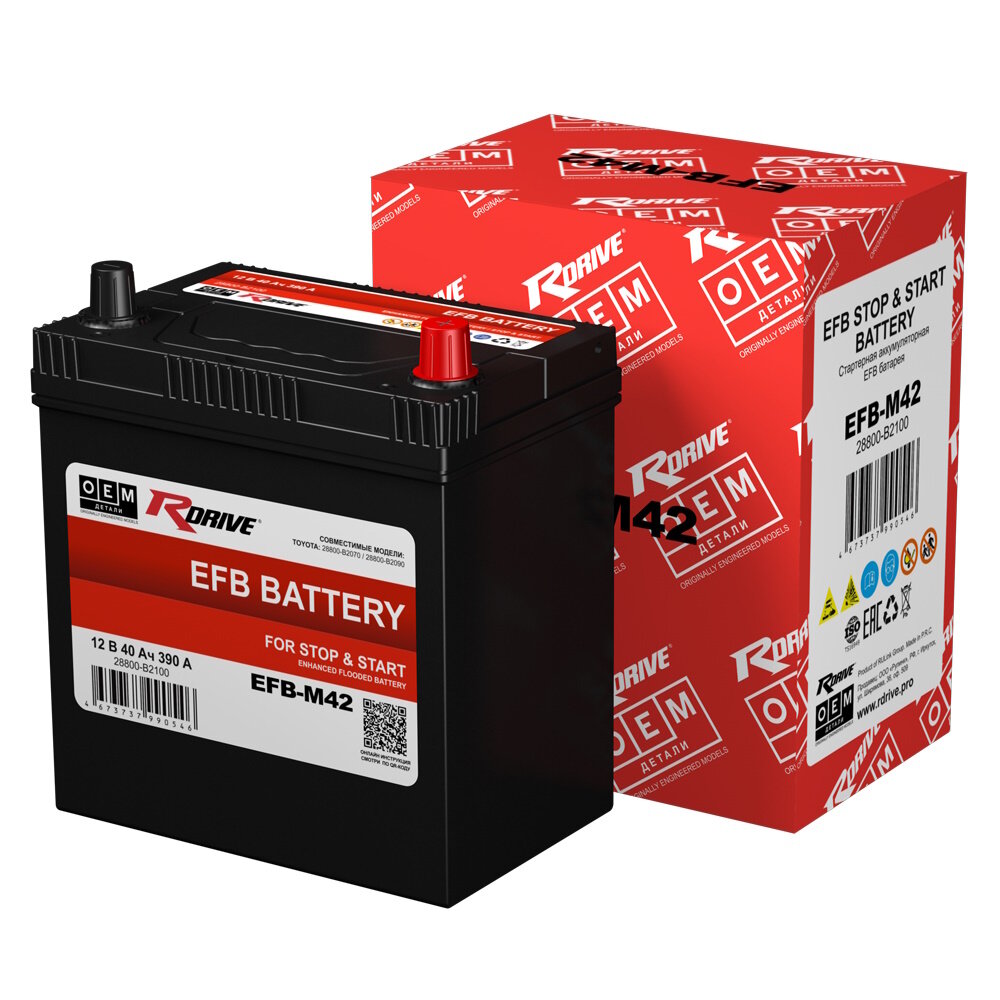 Автомобильный аккумулятор RDRIVE EFB M42 28800-B2100