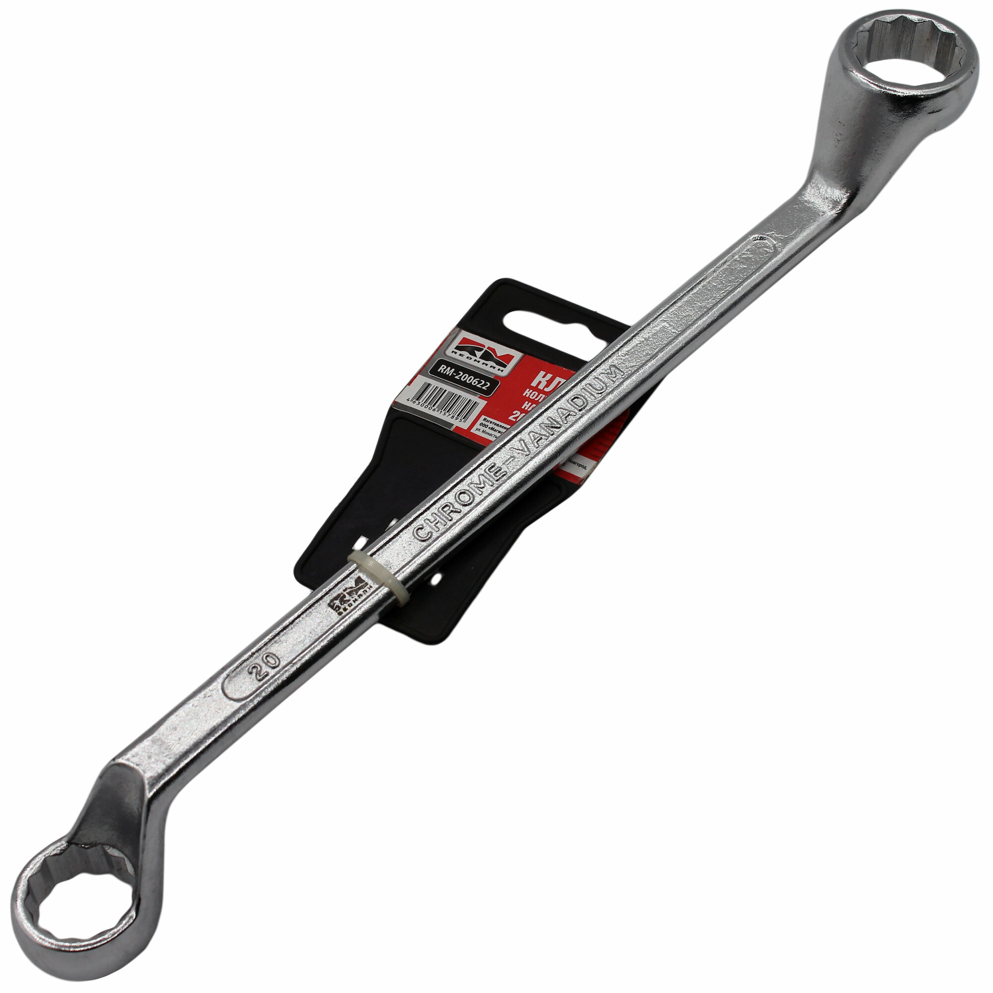 Ключ RedMark, коленчатый, накидной, 20x22 мм, хромованадиевая сталь
