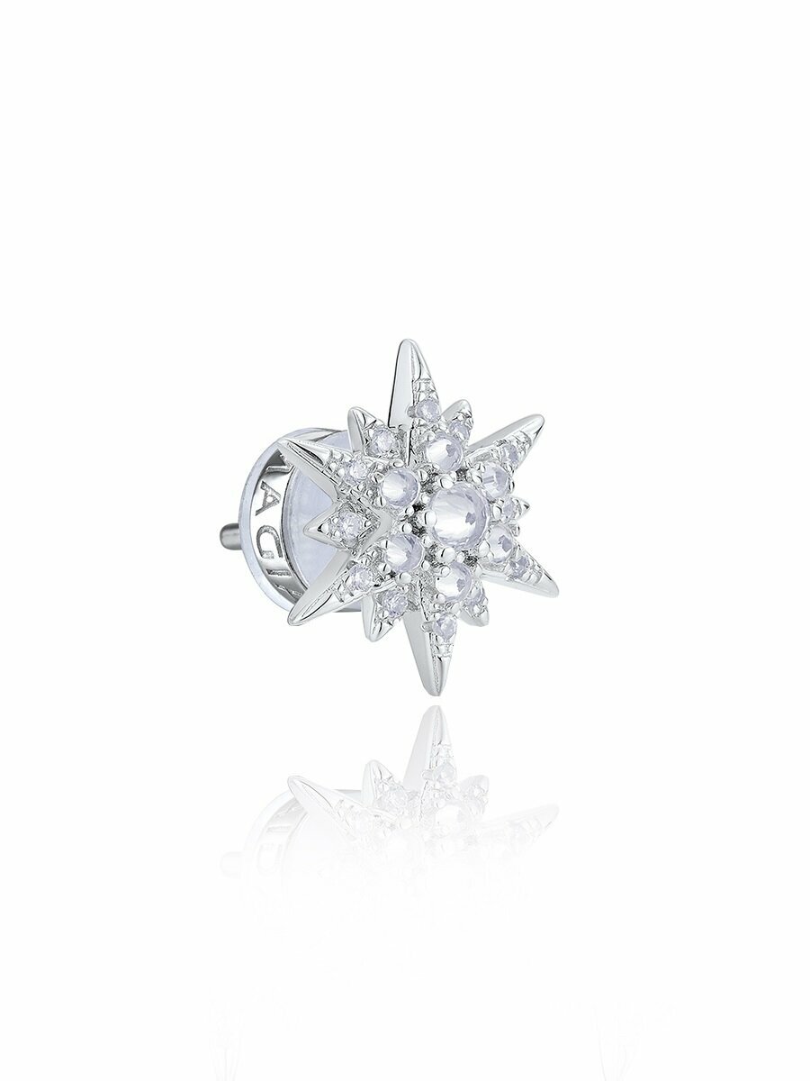 Моносерьга, серебро, 925 проба, фианит