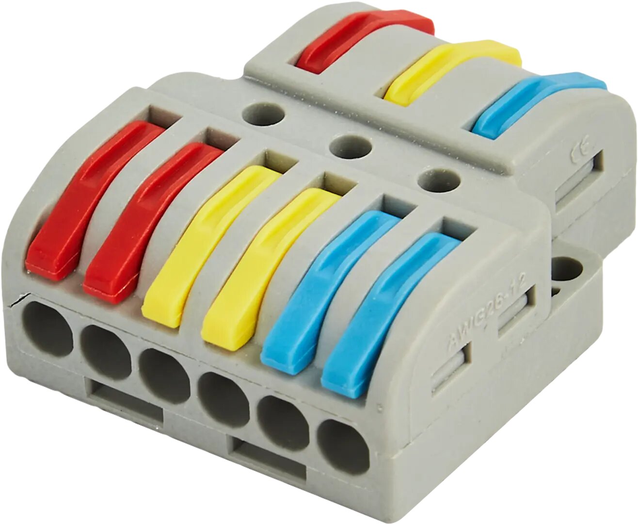 Клеммы разветвительные рычажковые Duwi СМК-536 PRO 3x6-проводные 4мм² серые 4шт 26661 1