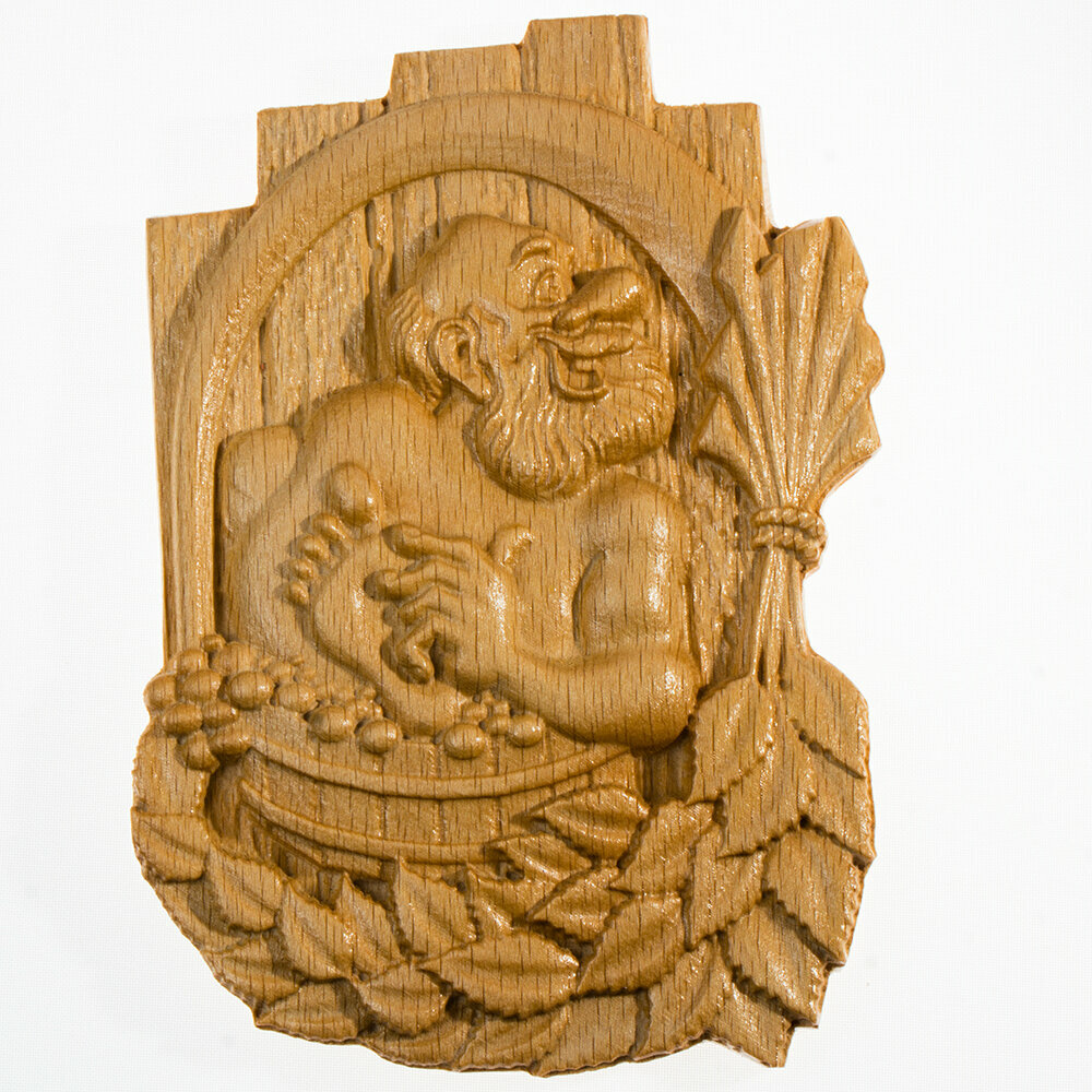 Панно декоративное деревянное резное банное Банька 4