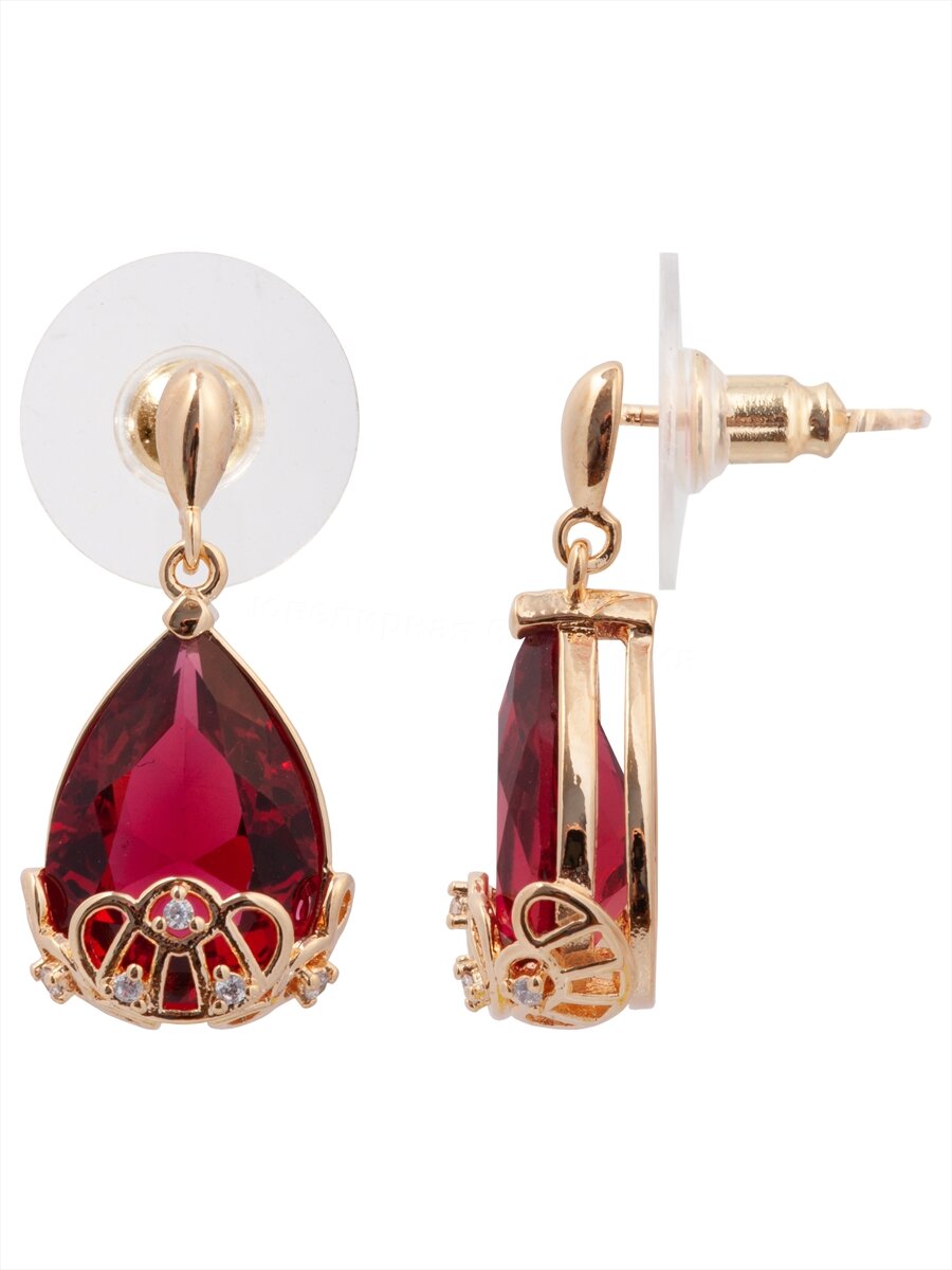 Серьги клипсы, корунд