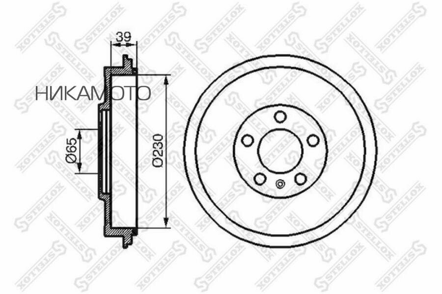STELLOX 60254303SX барабан тормозной!\ Skoda Octavia 1.6/1.9TDi/1.9SDi 96>, Brilliance