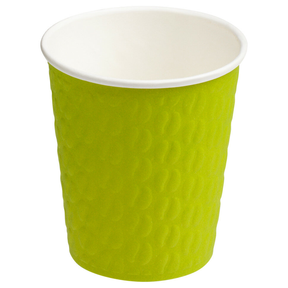 Стаканы одноразовые OfficeClean 250мл, набор 33шт, бумажные двухслойные, салатовые, хол/гор, 364390