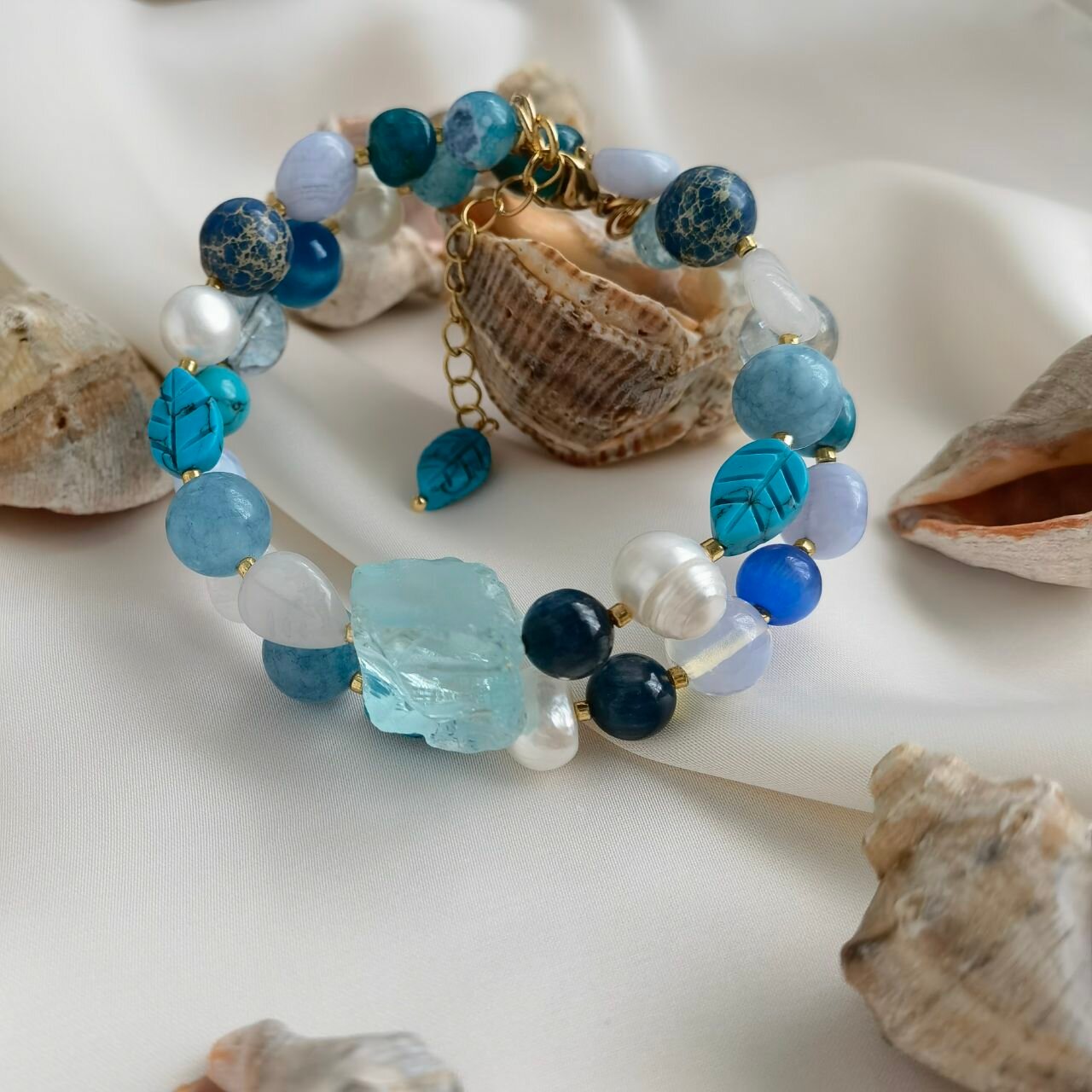 Серьги Камни Елены, яшма, бирюза, апатит, халцедон, аквамарин, агат, кианит, жемчуг пресноводный