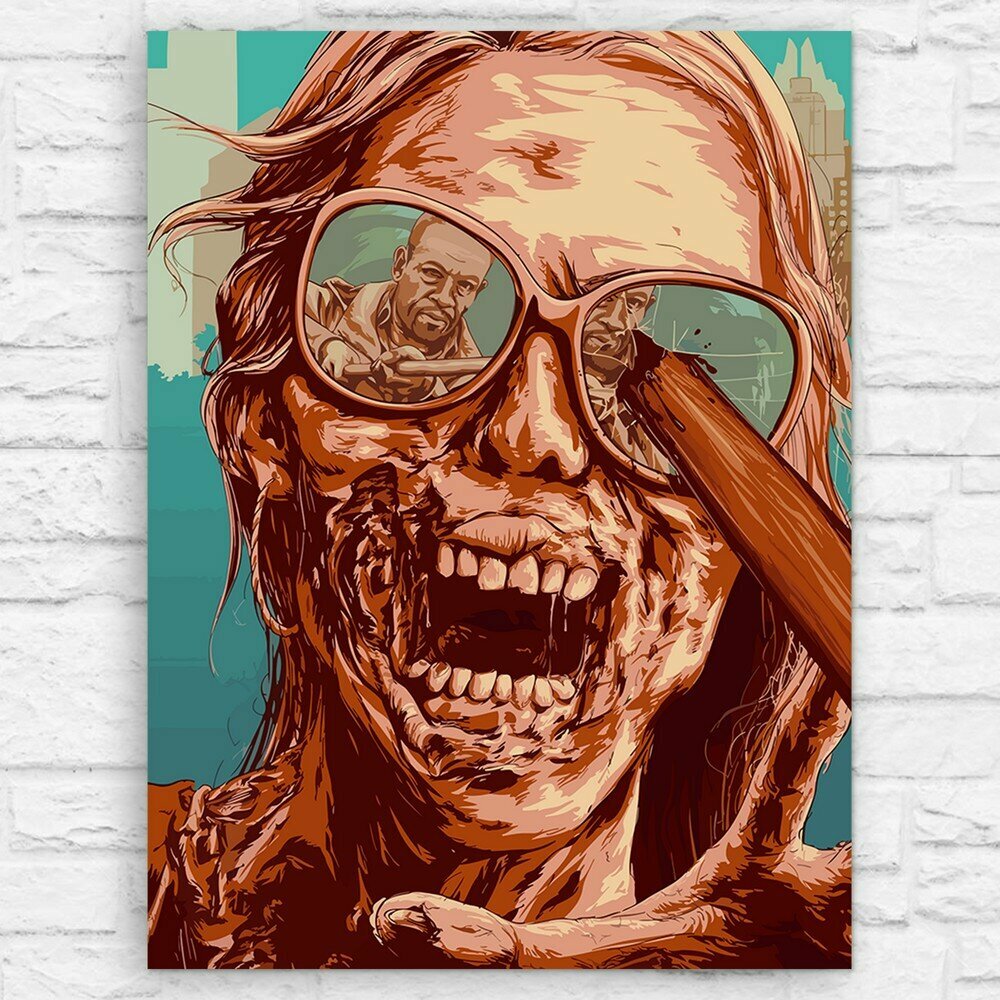 Картина по номерам на холсте сериал Walking Dead (Ходячие мертвецы, Зомби) - 13661 В 30x40