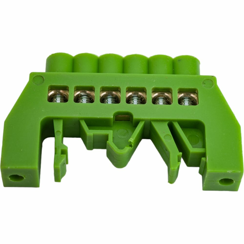 Шина PE земля в комбинированном зеленом изоляторе на DIN-рейку REXANT 6x9 мм 6 групп 11-2306