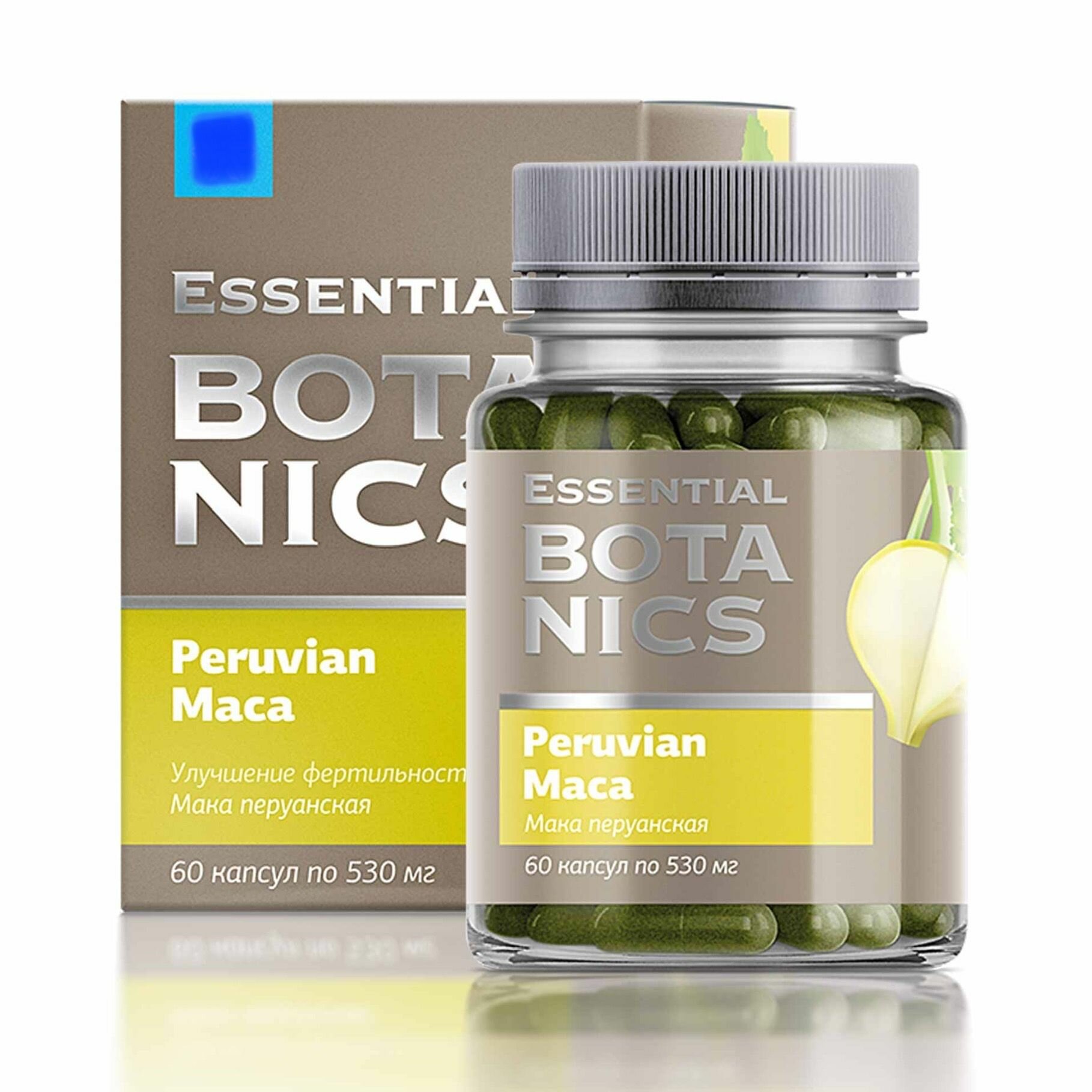 Перуанская мака Essential Botanics, восстанавливает баланс половых гормонов, 60 капсул