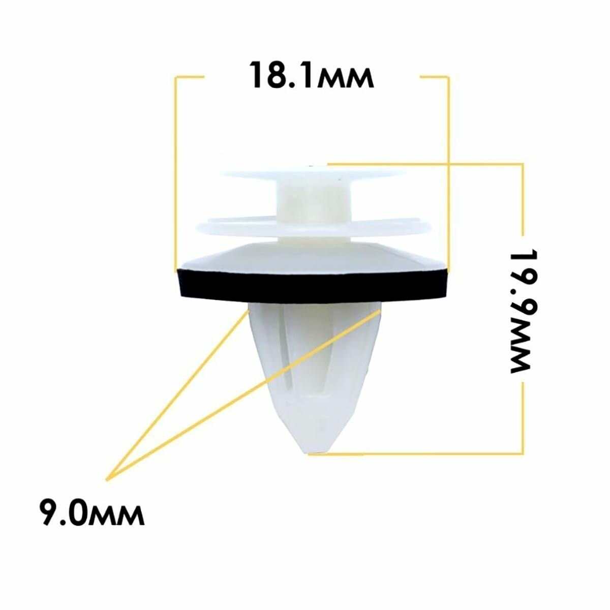Клипсы крепежные автомобильные Honda, Mitsubishi, Nissan, Toyota (OEM 67771-17020, MR975901, 91560-SZ3-003) KJ-083, 20 шт.