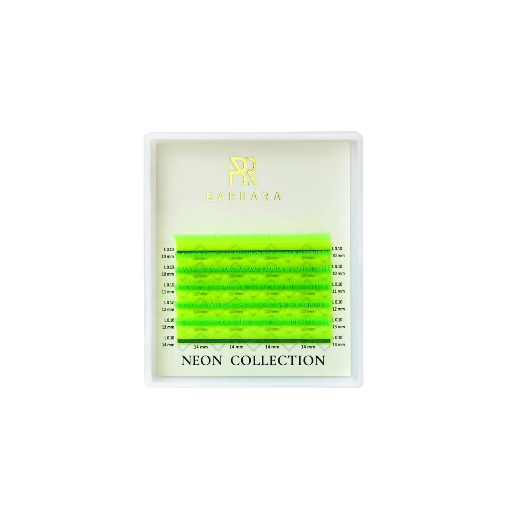 Ресницы цветные BARBARA NEON (EARTH) 6линий L 0.07 10-14mm