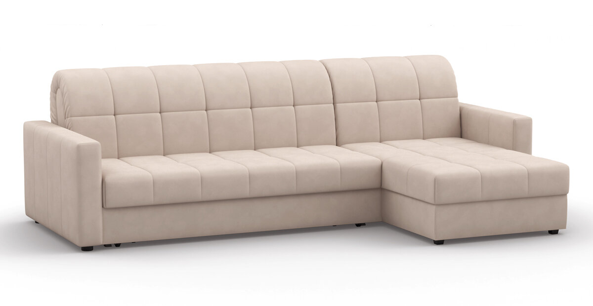 Угловой диван Цвет Диванов Инсбрук NEXT 155 K-3 с оттоманкой мини 276 угловой Кофе с молоком