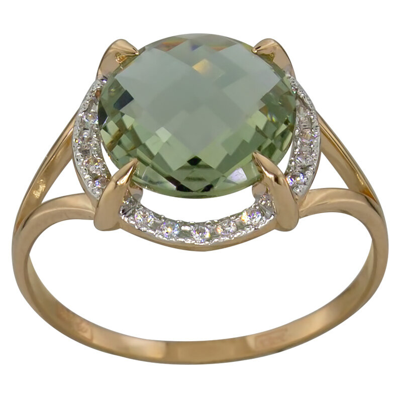 Кольцо, красное золото, 585 проба, аметист