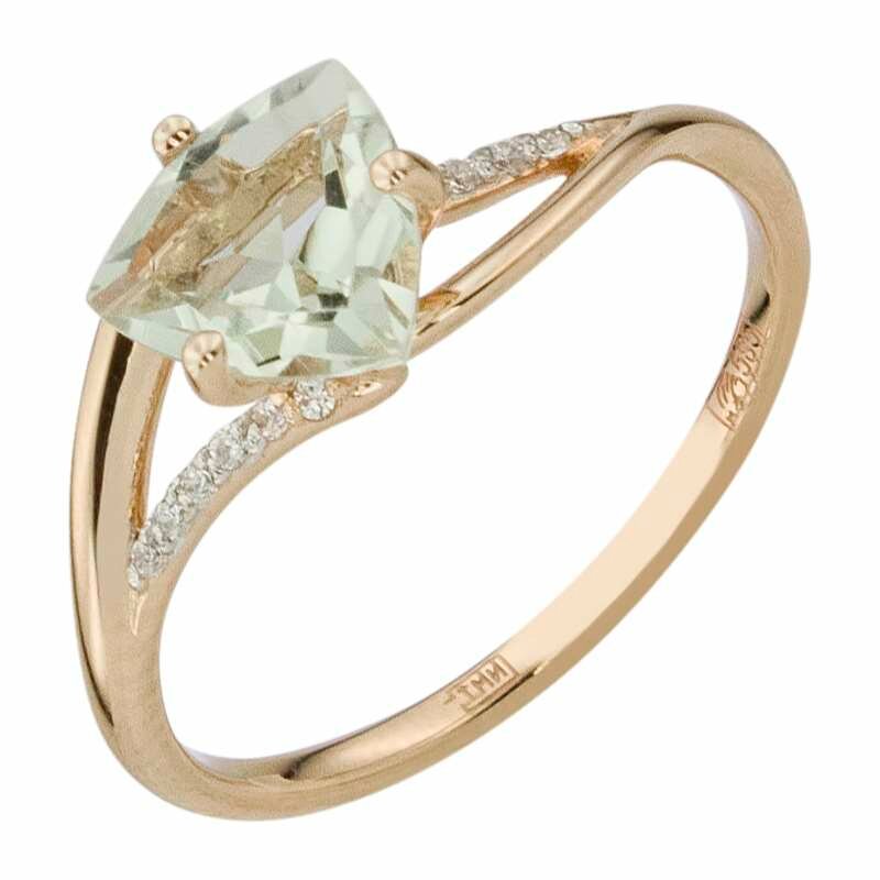 Кольцо ALORIS, красное золото, 585 проба, аметист