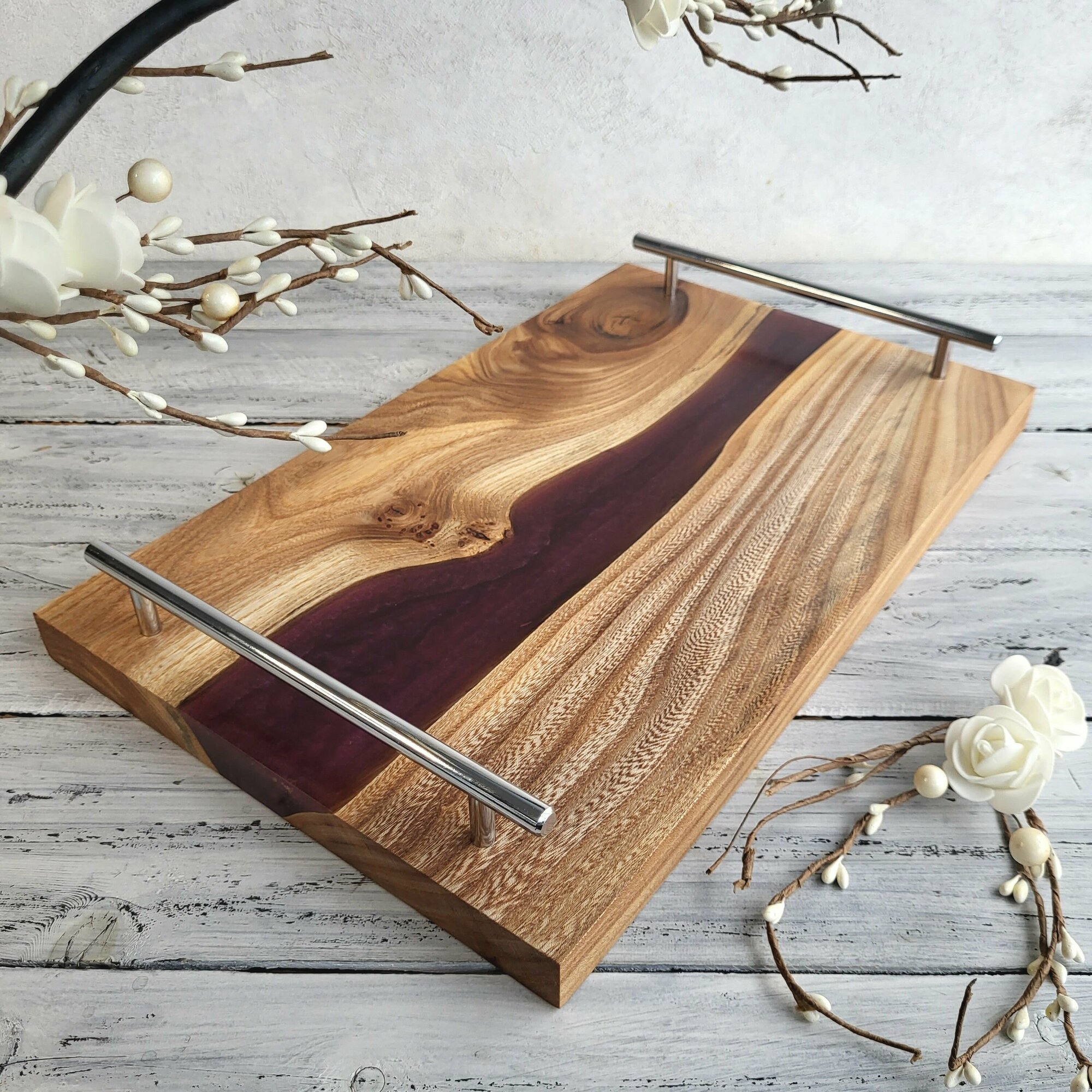 Поднос деревянный с ручками