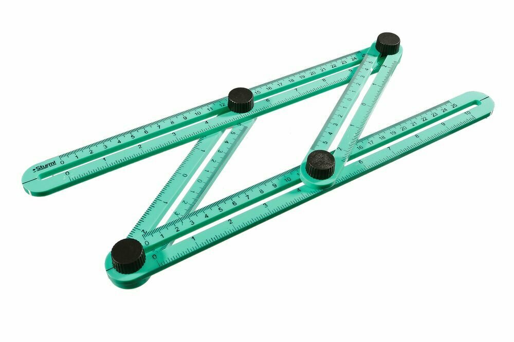 Линейка многофункциональная 4 части, копировальная, пластиковая Sturm! 2040-02-4
