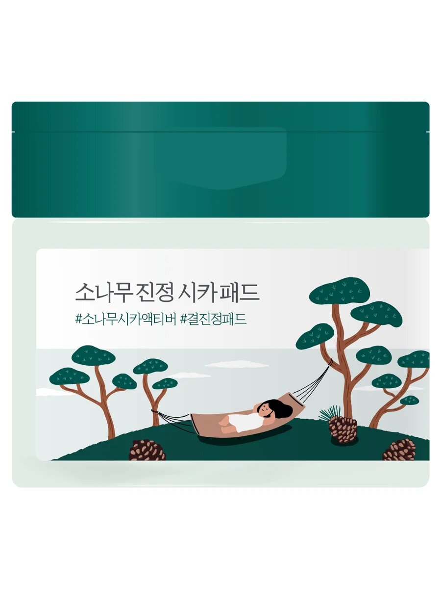 Пэды с экстрактами сосны и центеллы для проблемной кожи Round Lab Pine Calming Cica Pad 50 шт