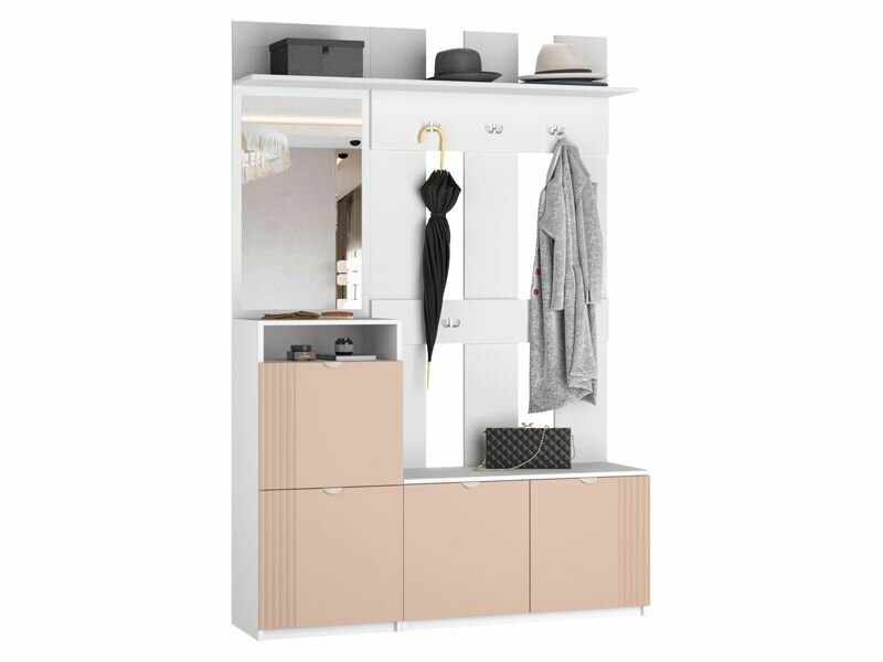 Прихожая в коридор "Санторини 3" 135х200х35 Роза