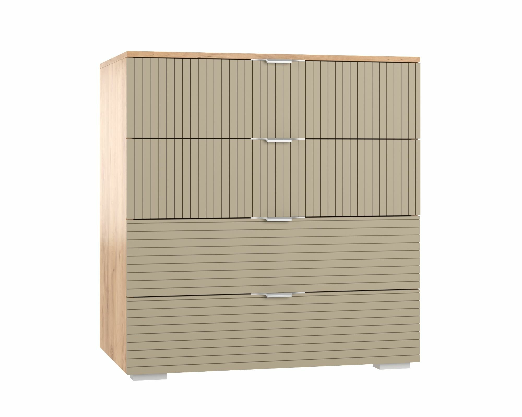 Комод для вещей "Аметист 2" 80х80х50, дуб крафт золотой / мокко