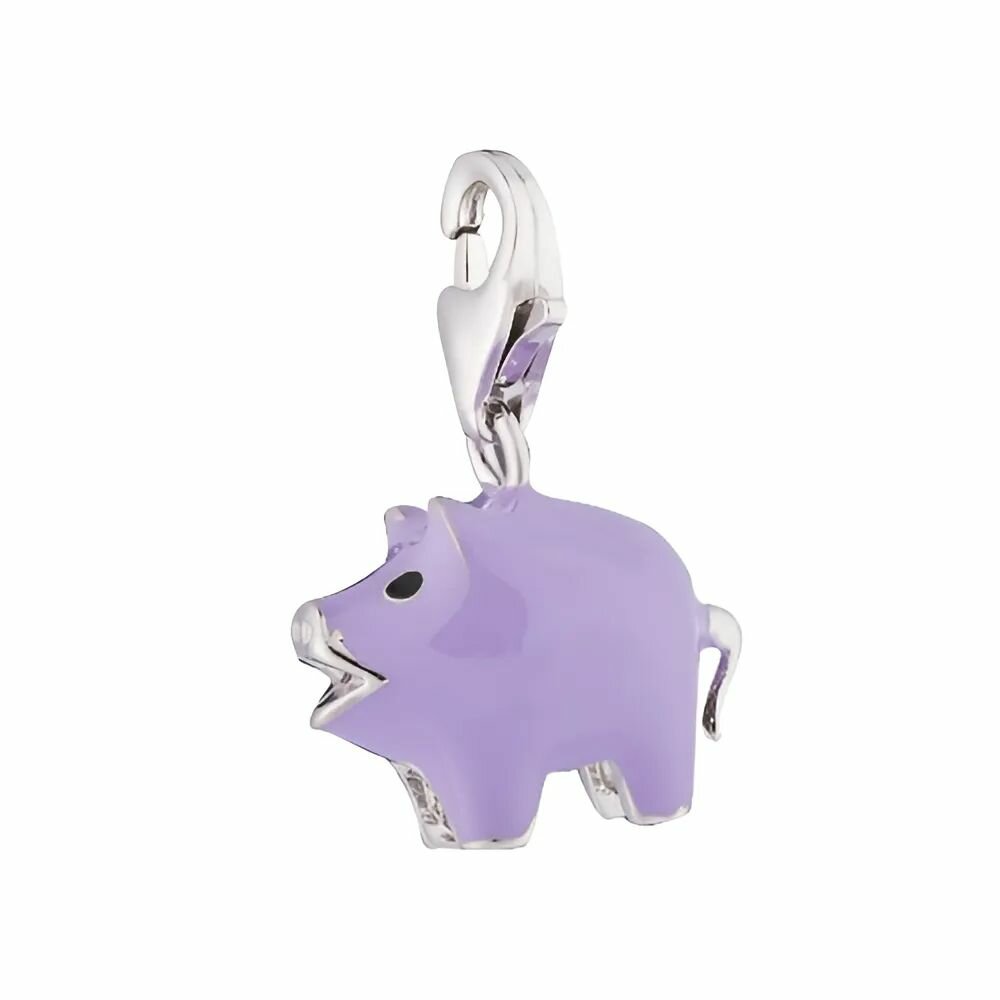 Подвеска на браслет, серебро, 925 проба, родирование, фианит