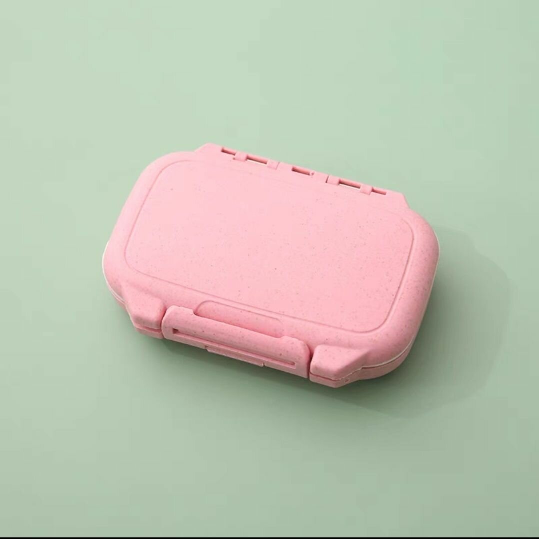 Таблетница мини коробочка 3 дня, розовая