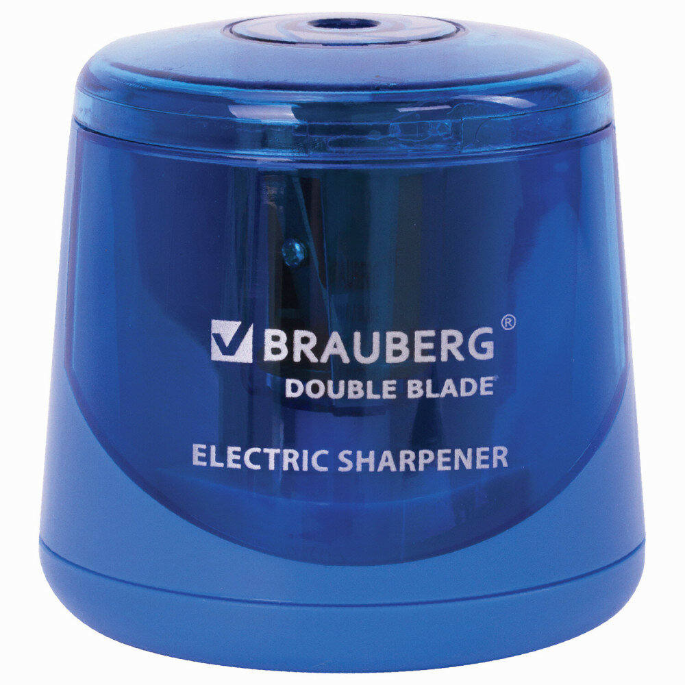 Точилка электрическая BRAUBERG DOUBLE BLADE двойное лезвие питание от 2 батареек AA 229605 1 шт