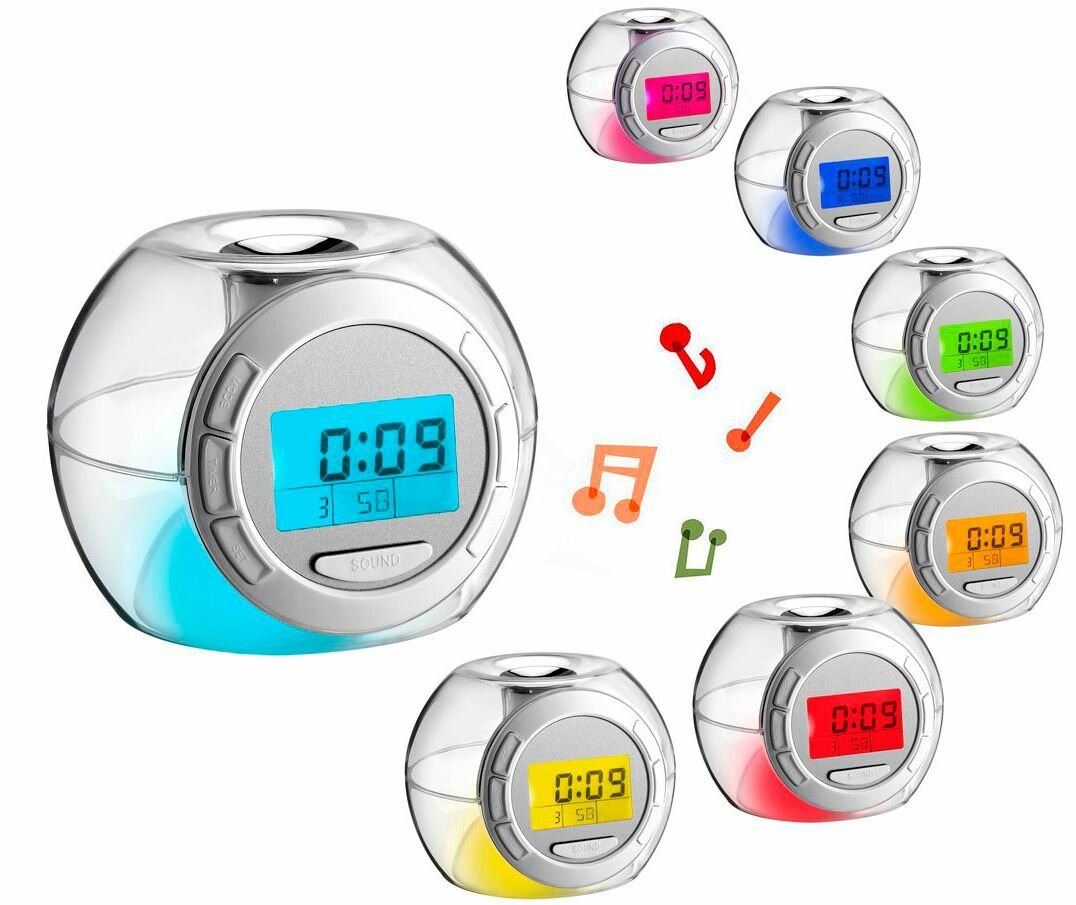 Будильник-шар "Симфония", электронные, пластик, прозрачные, 11 см