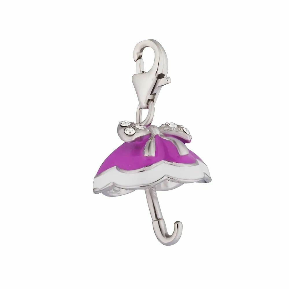 Подвеска на браслет, серебро, 925 проба, родирование, фианит