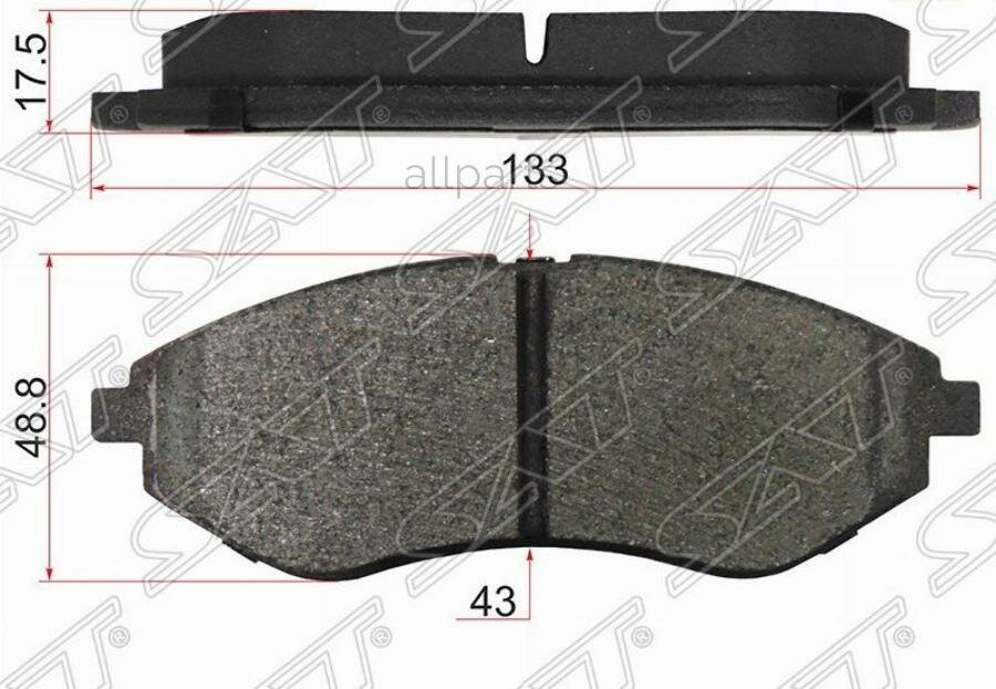 SAT ST-96534653 Колодки тормозные (Спереди) Chevrolet Aveo 02-15 / Daewoo Kalos 02-08