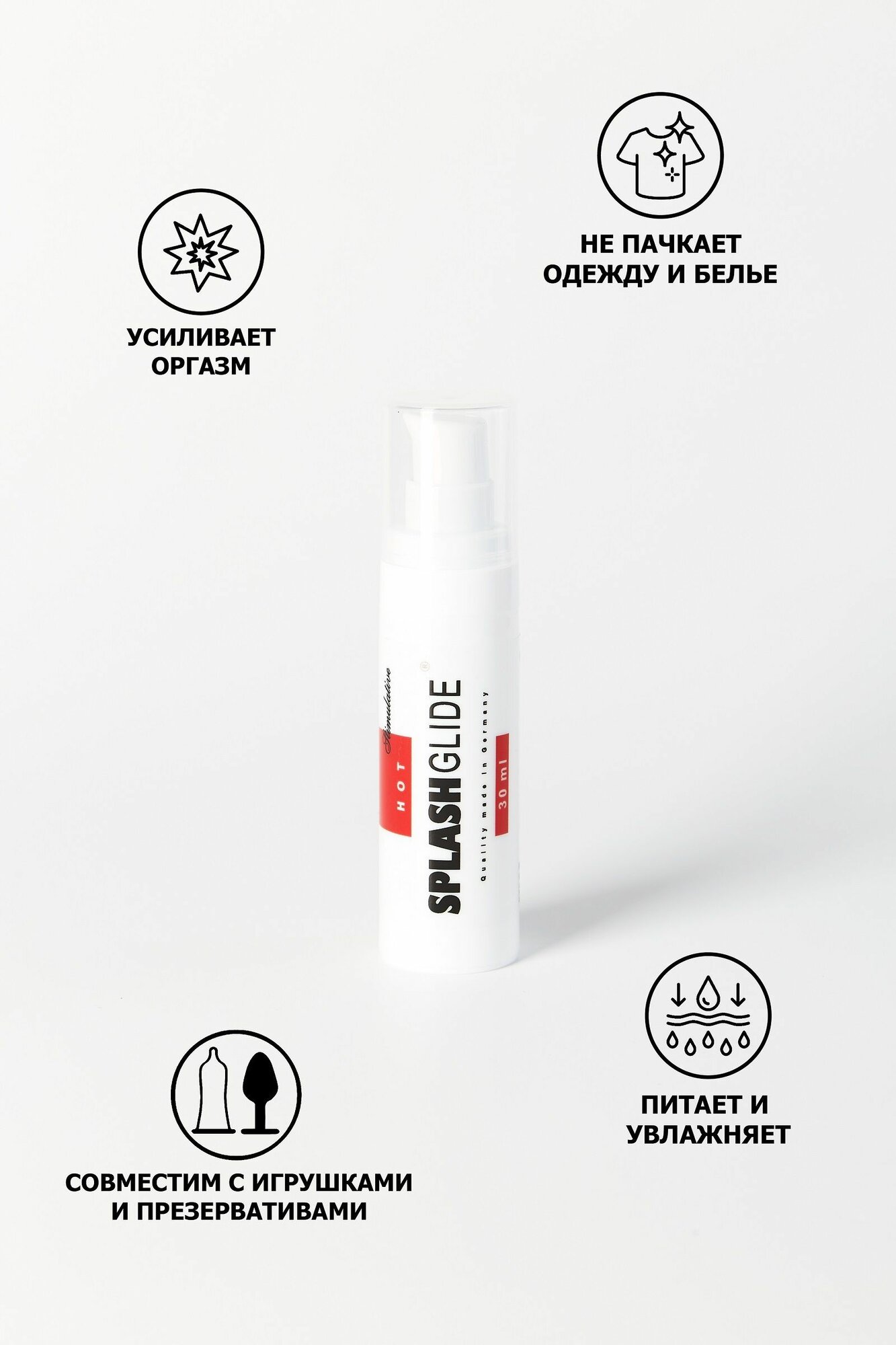 Возбуждающий лубрикант на водной основе Splashglide Hot Stimulative - 30 мл, Splashglide,