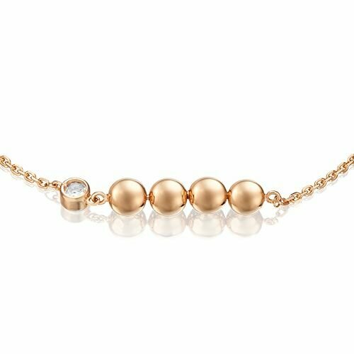 Браслет, красное золото, 585 проба, топаз