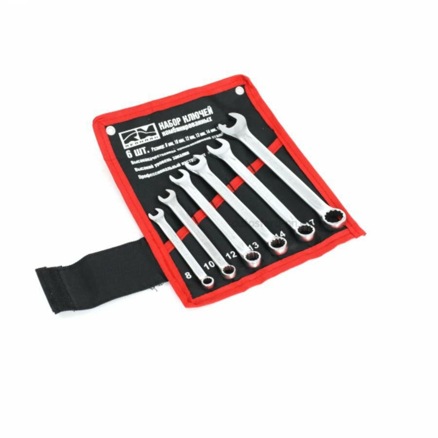 RED MARK RM3240635 Набор ключей комбинированных 6 шт. (кт.) (8,10,12,14,17мм) (холодный штамп) CR-V "RedMark" в сумке