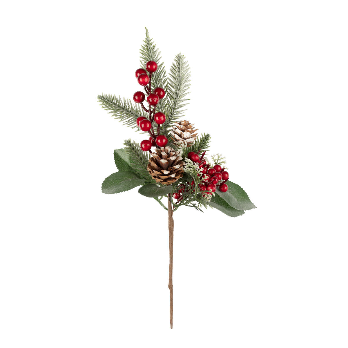 "Blumentag" VDD-68 Веточка декоративная с ягодами и шишками 1 шт. 29 см 01