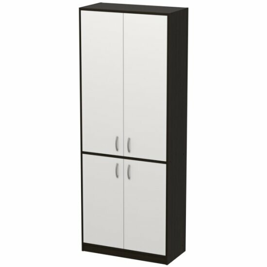 Шкаф Меб-фф для офиса ШБ-3+ДВ-60 цвет Венге + Белый 77/37/200 см