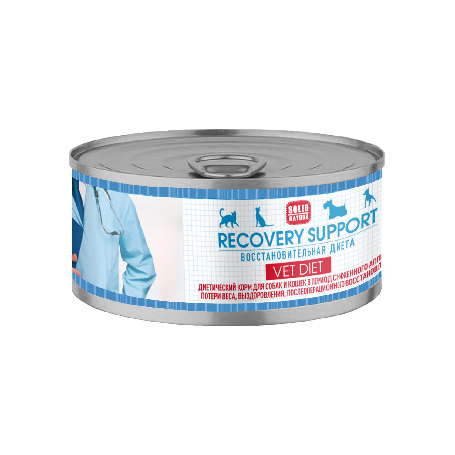 Корм влажный Solid Natura VET DIET Recovery Support для собак и кошек в восстановительный период (100 г)