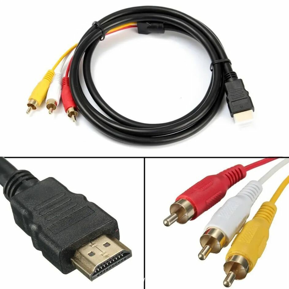 Кабель HDMI-3RCA, 1.5м, версия 1.4, для внутреннего использования