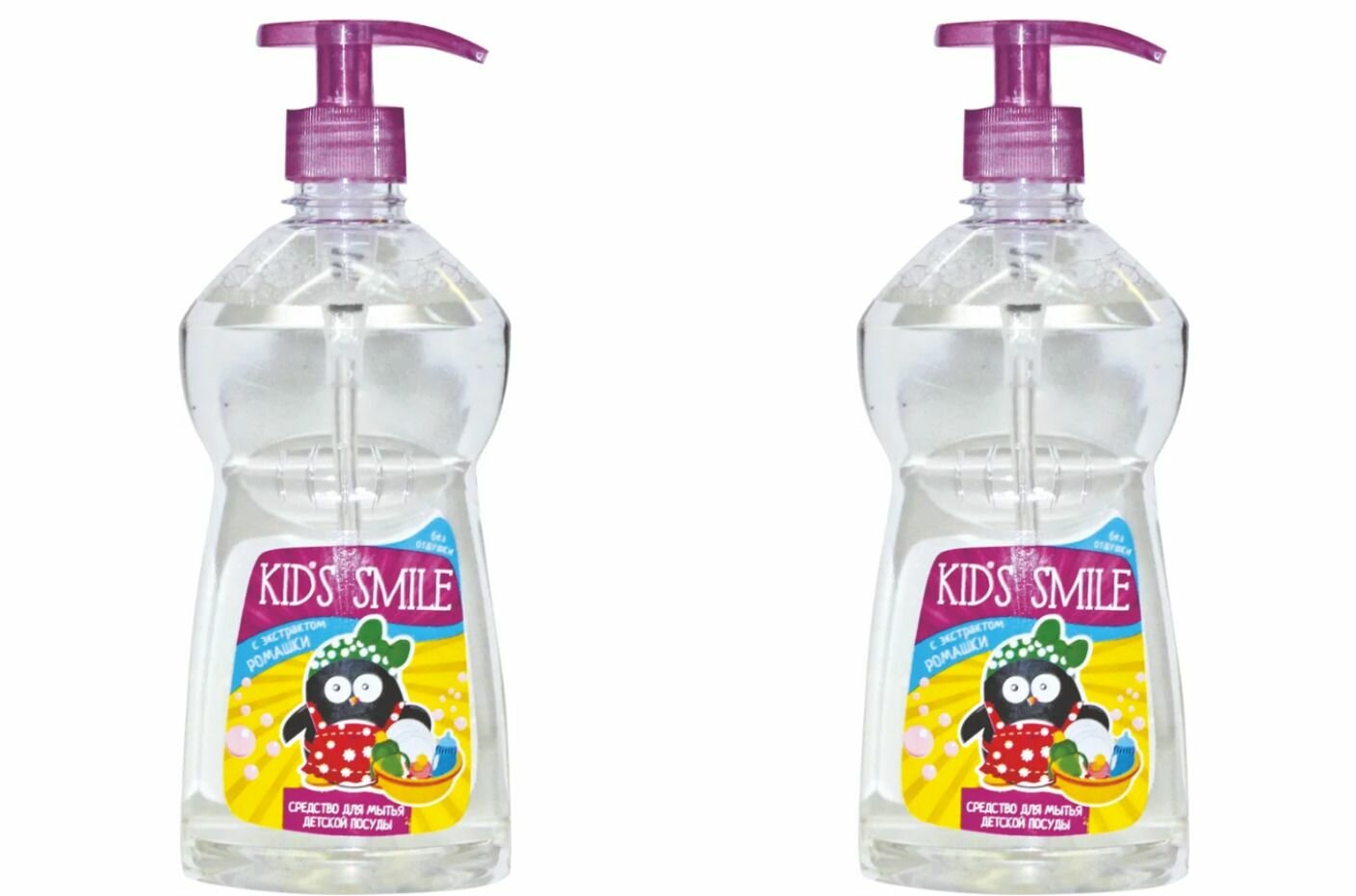 ROMAX Средство для мытья детской посуды Kids smile c экстрактом ромашки, 500 г, 2 шт