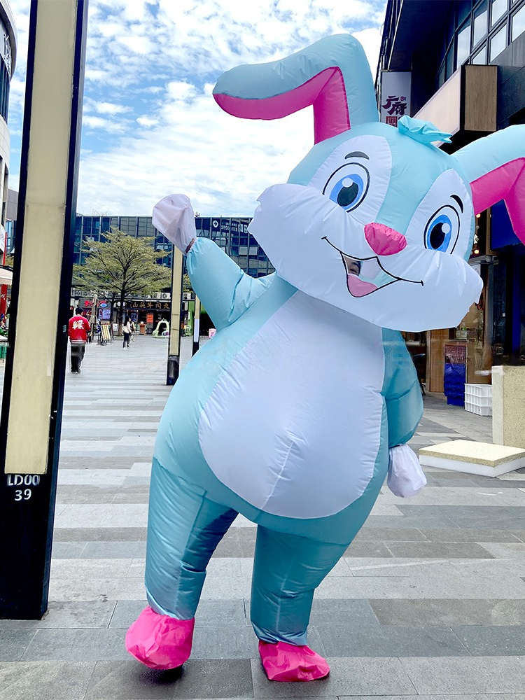 Надувной костюм "Синий заяц", полиэстер 100%, 48-50 размер, для мужчин и женщин