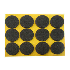 Подпятник фетровый d24 мм самоклеящийся темный (12 шт.)