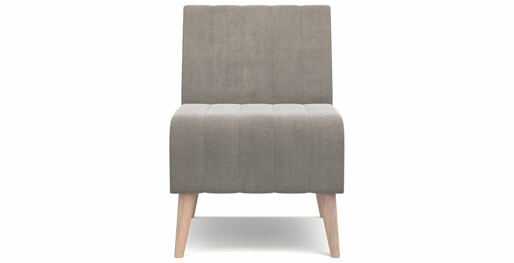 Кресло PUSHE Норман без подлокотников, нераскладное, для кухни, прихожей, балкона, детской, светло-серый Velutto 08