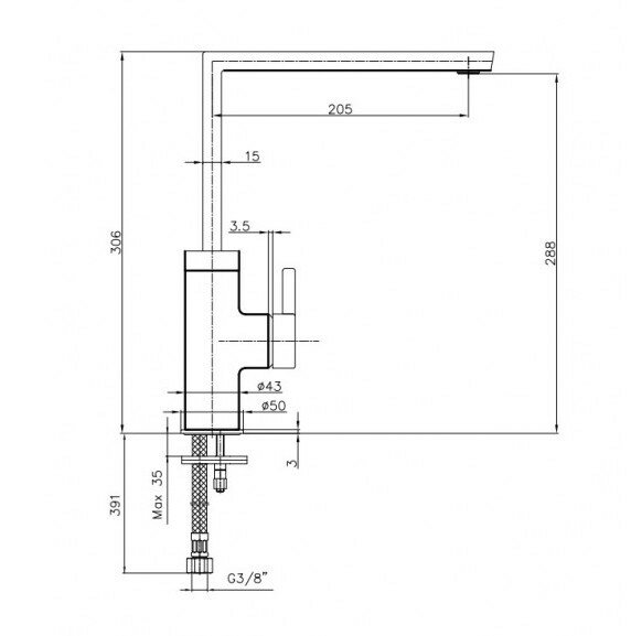Смеситель E.C.A. Myra 102102470HEX для ванны с душем
