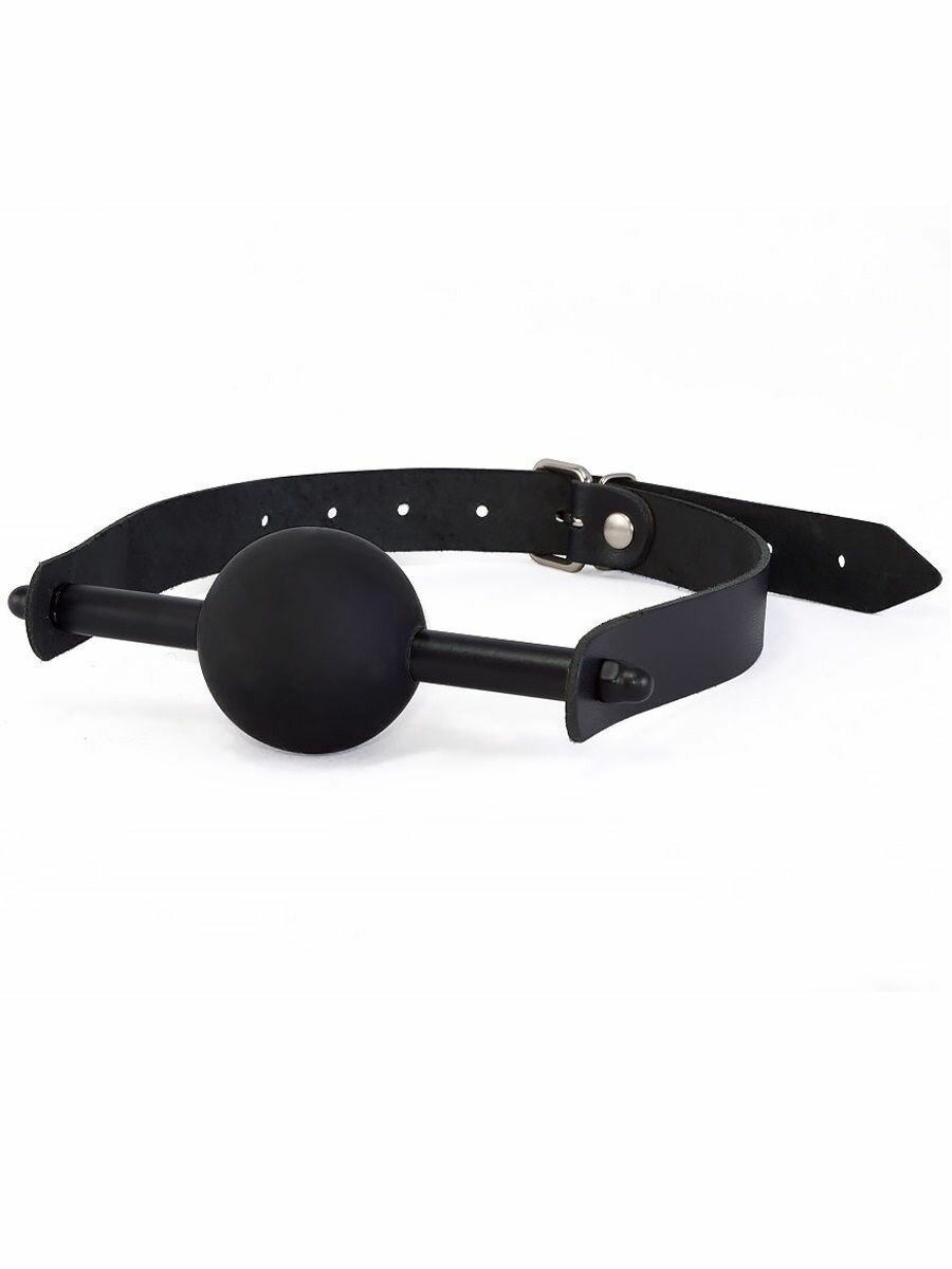 Кляп шар-трензель, с черным кожаным ремешком, 4.2см