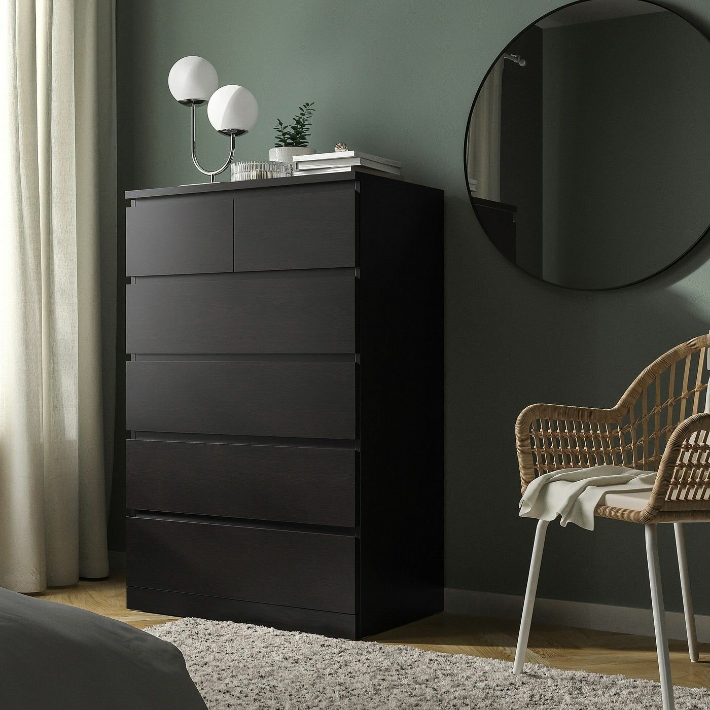 Комод Malm 80x123х48 Черный 0190 PR