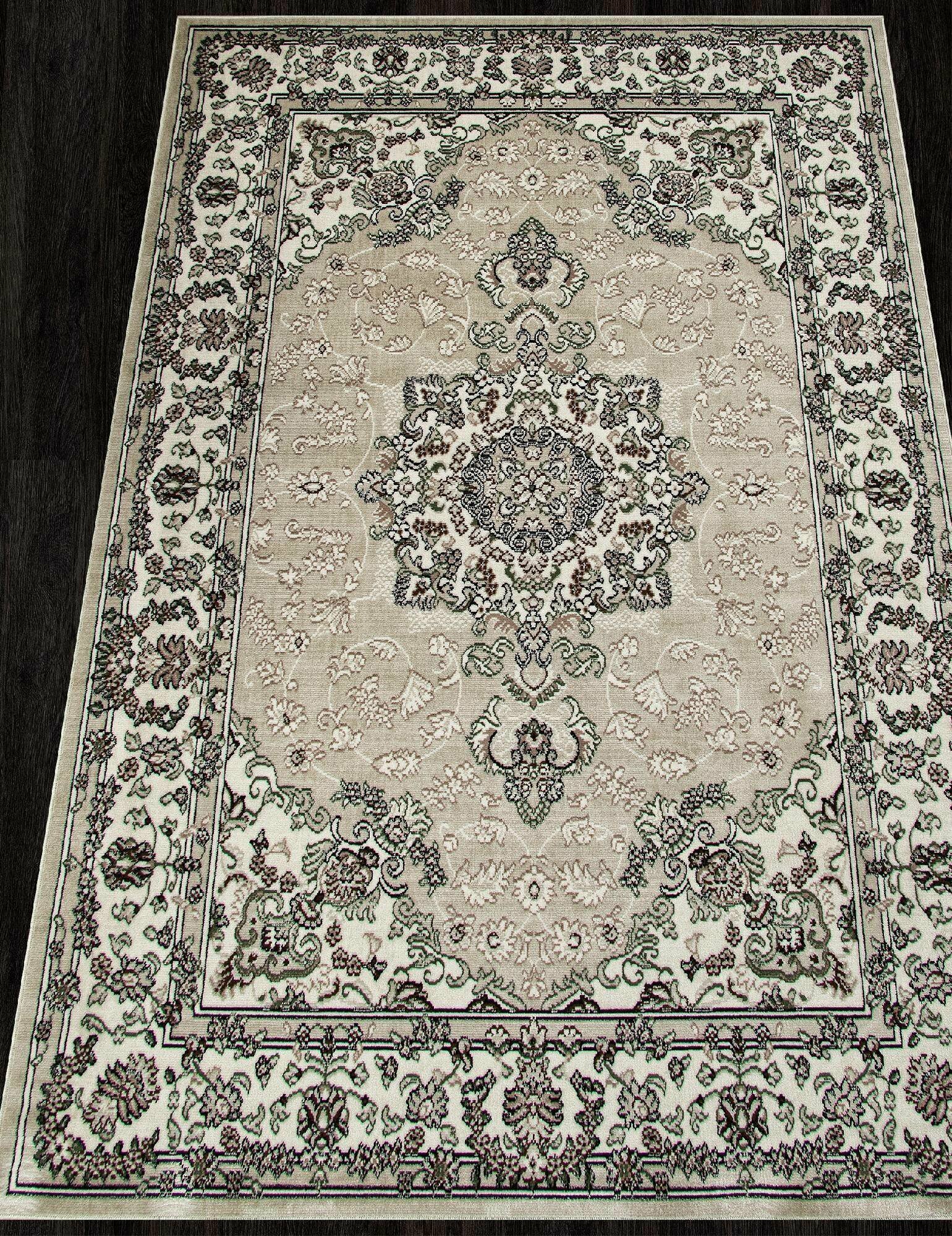 Ковер на пол в гостиную в спальню 250х500 см бежевый классический ворс 7 мм 324023 KoverVDom