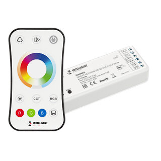 036188 ARLIGHT Диммер SMART-SET-PWM-105-52-MULTI-SUF White (12-24V, 5x3A, ПДУ RING 10кн, 2.4G) (IARL, IP20 Пластик)